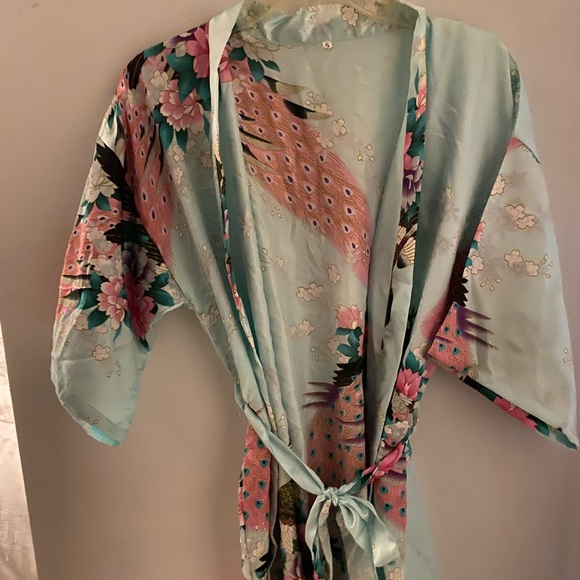 Intimates & Sleepwear | Silk Light Blue Kimono Robe | Poshmark
